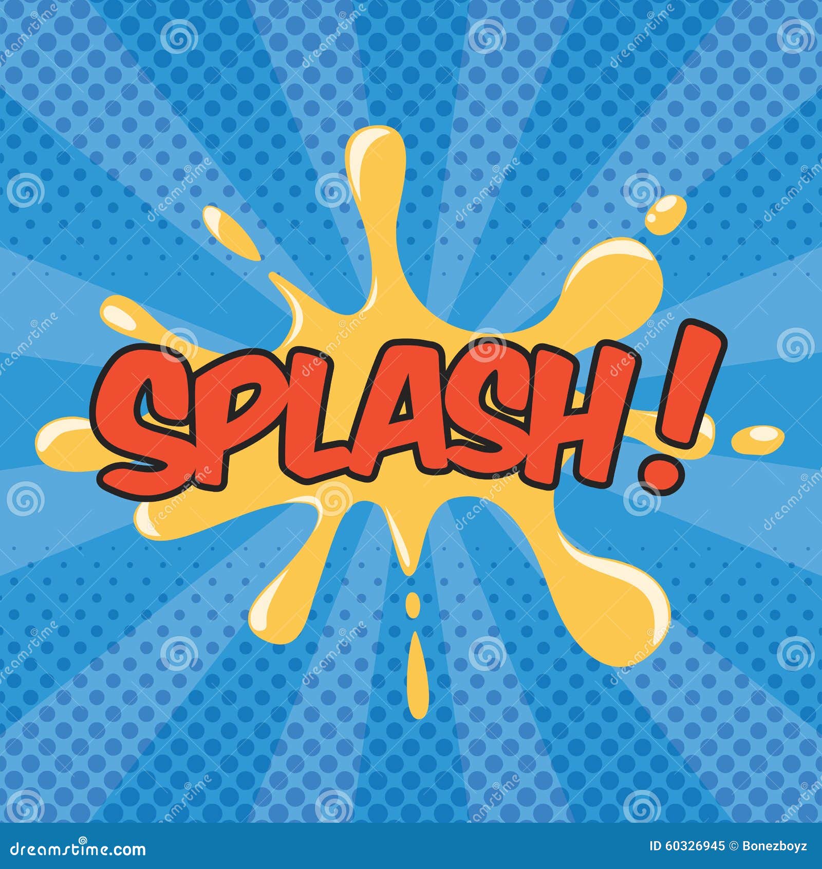 SPLASH! Wording Sound Effect Stock Vector - Illustration of label, bomb ...