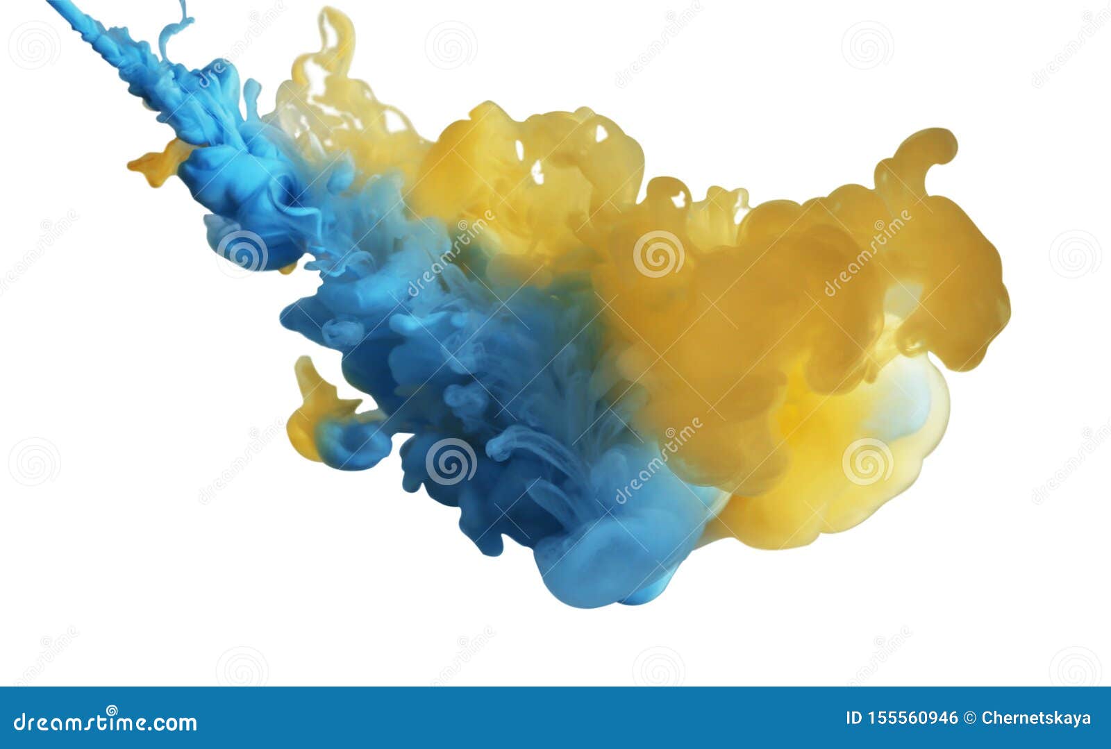 Splash of Yellow and Light Blue Inks on Grey Stock Photo - Image of ...