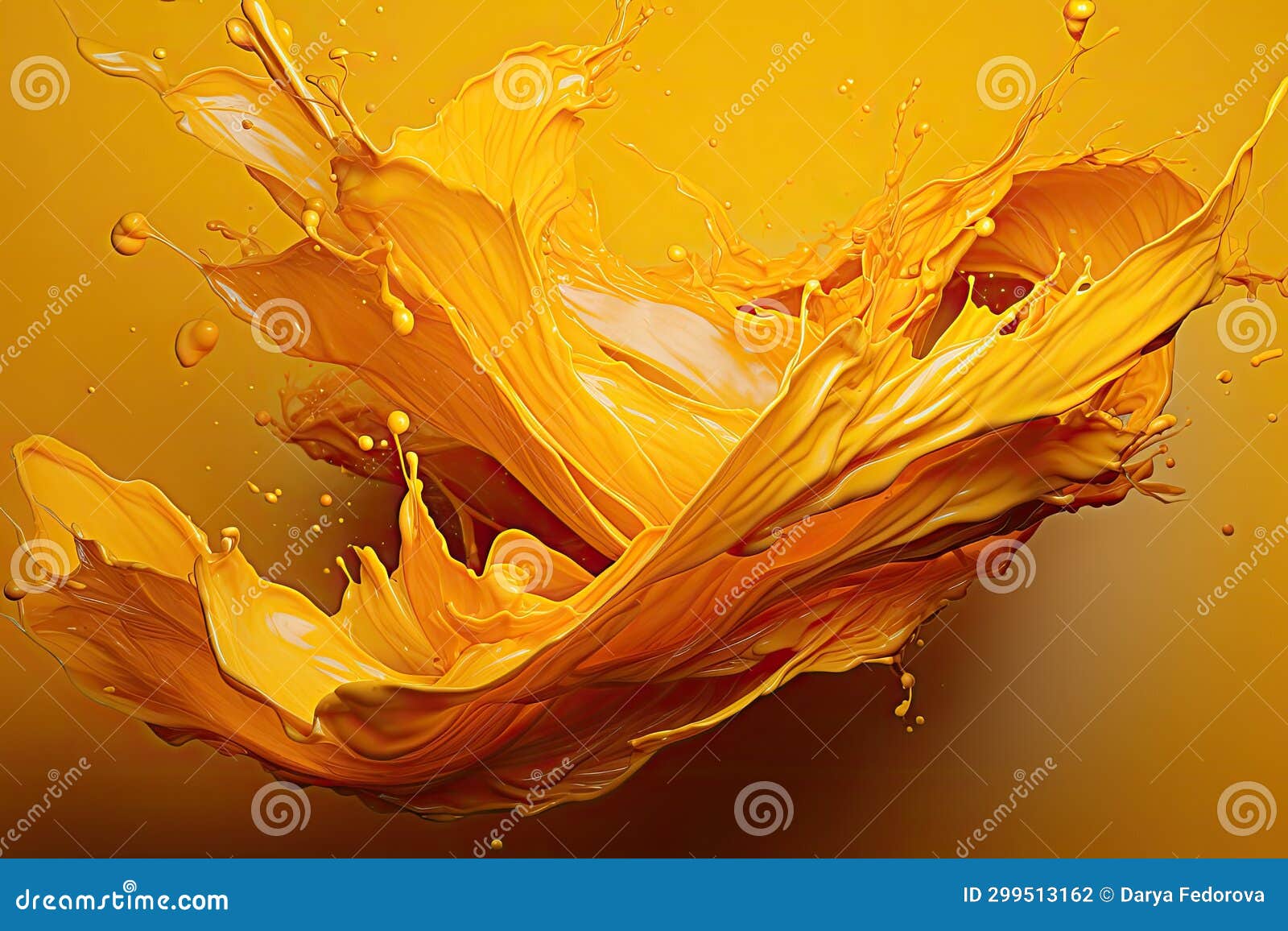 Splash of Yellow Liquid on Bright Background. Stock Illustration ...