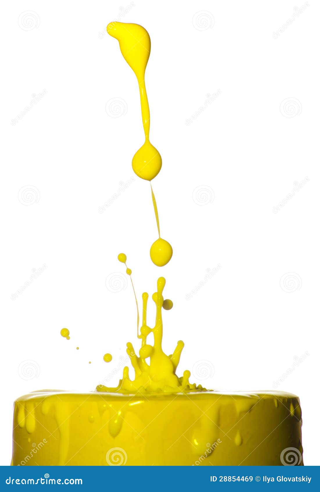 Splash of Yellow Liquid on White Background Stock Image - Image of ...