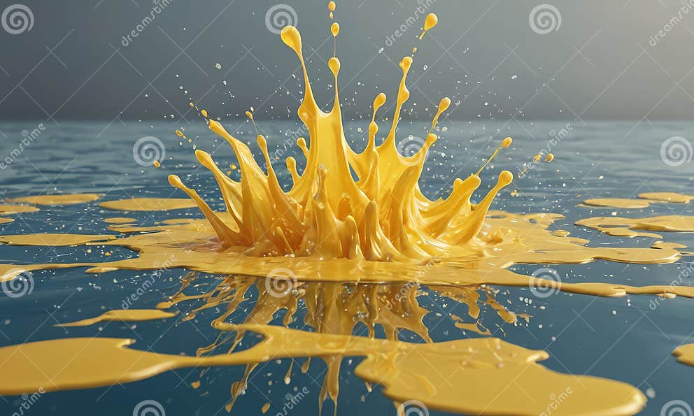Splash Yellow Paint Creates Dynamic Visual Effect, with the Paint ...