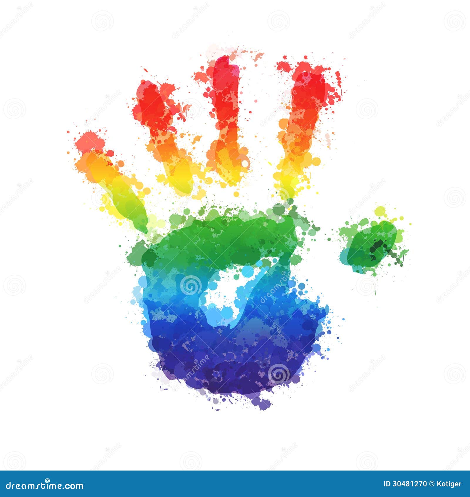 Splashed Childrens Palm Prints Stock Vector - Illustration of girl ...