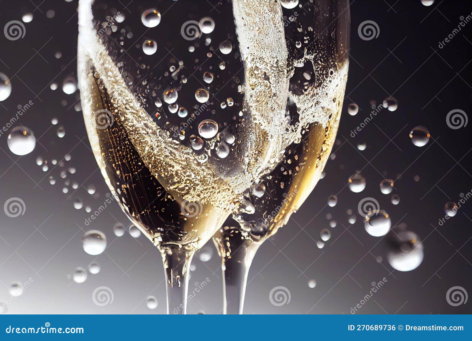 Splashed Drops and Bubbling Bubbles of Champagne for Festive Mood ...