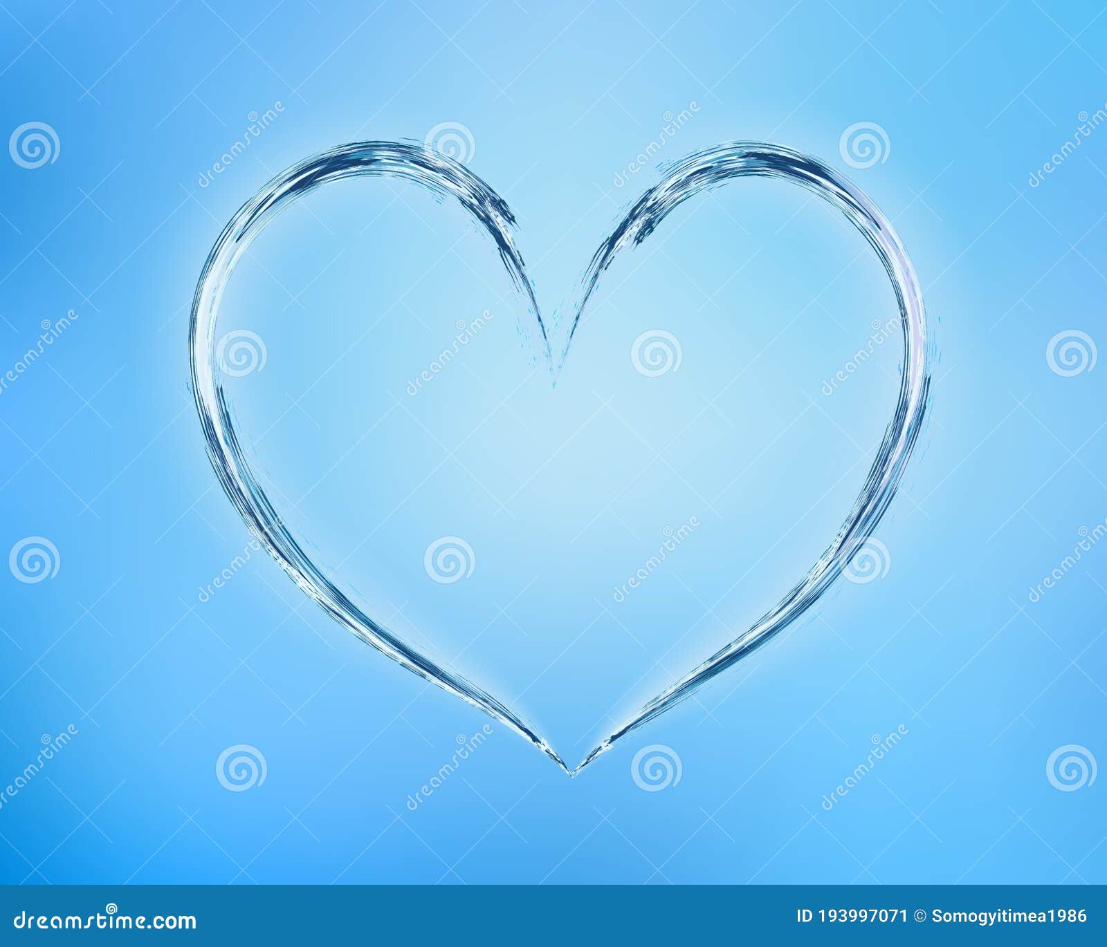 Water Heart on Blue Background. Stock Vector - Illustration of love ...