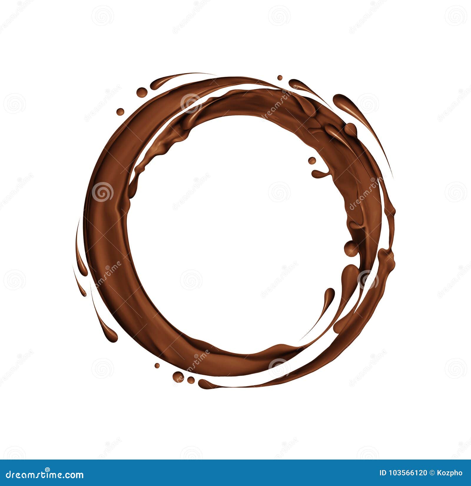 Splashes of Chocolate in a Circular Motion Stock Illustration ...