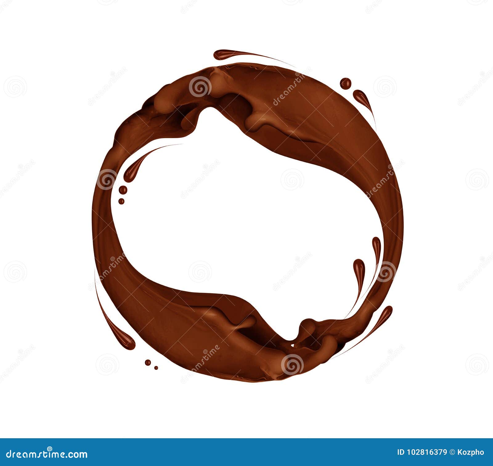 Splashes Of Chocolate In Spherical Shape, Isolated On White Royalty ...