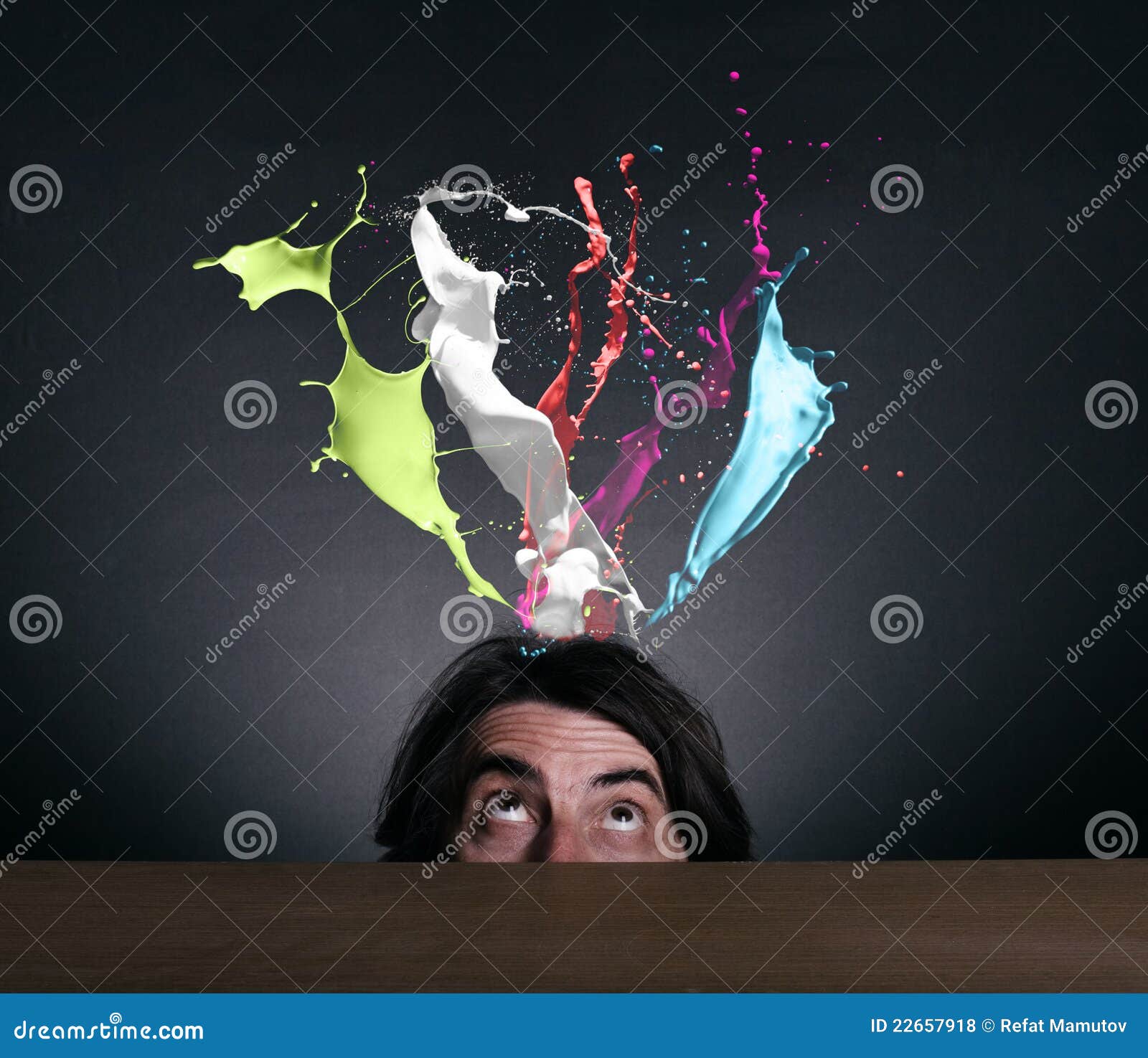 Splashes of Colorful Ink and Man Stock Photo - Image of sprays ...