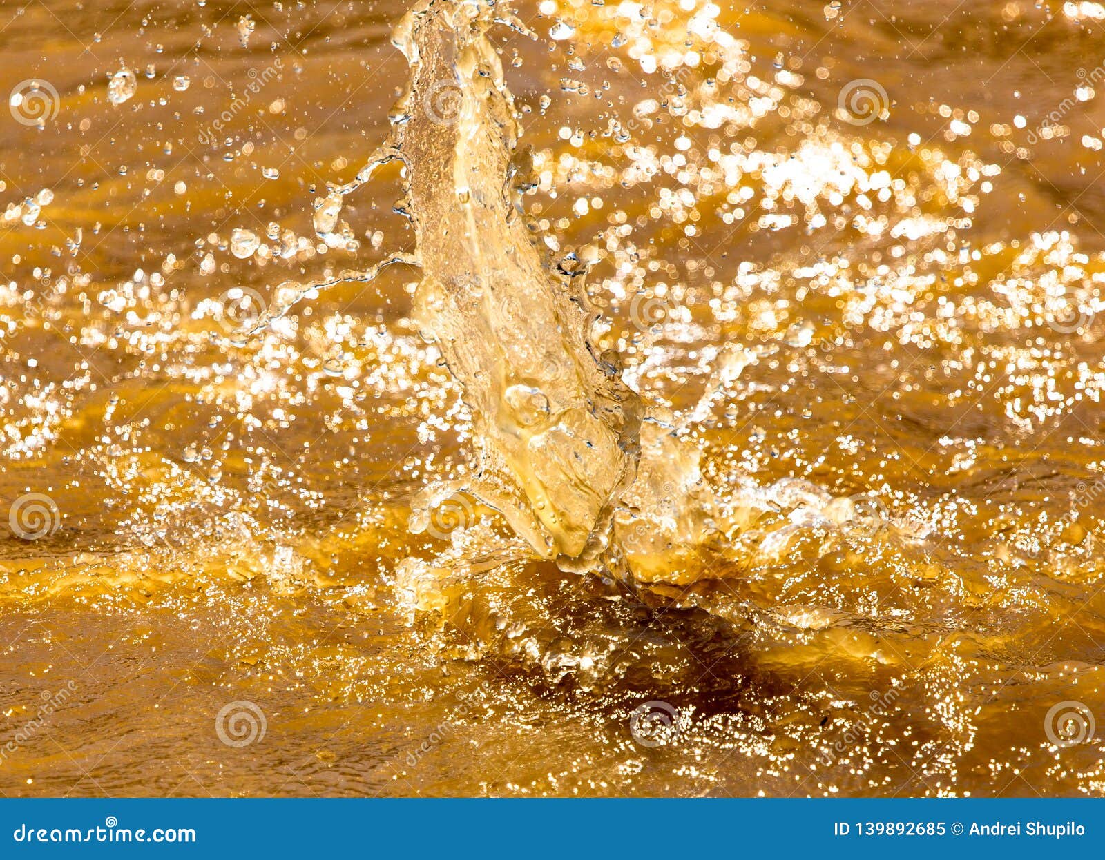 Splashes of Dirty Water on the Surface of the River Stock Image - Image ...