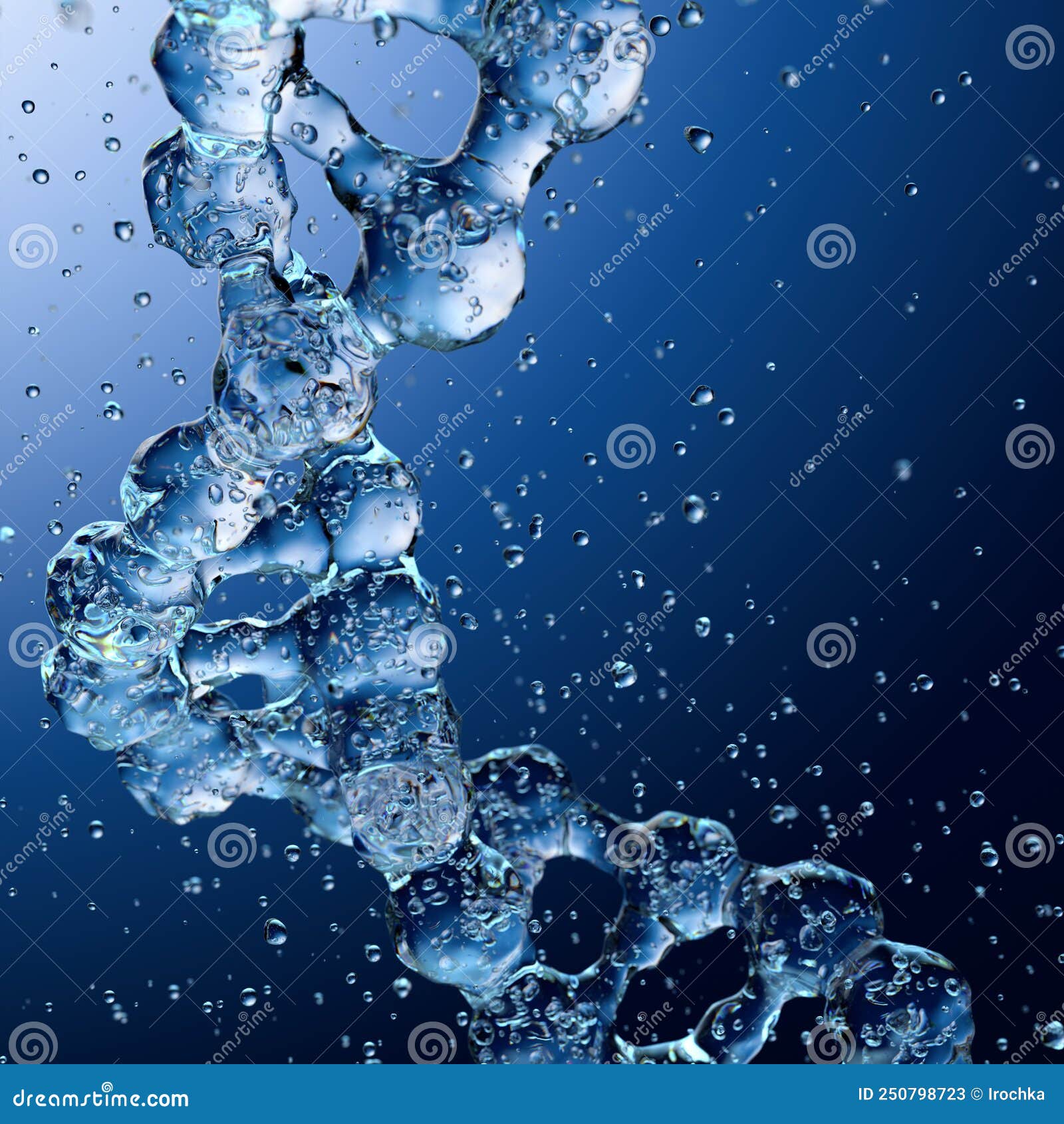 Splashes of Water Shaped of a DNA Molecule. 3d Render Stock ...
