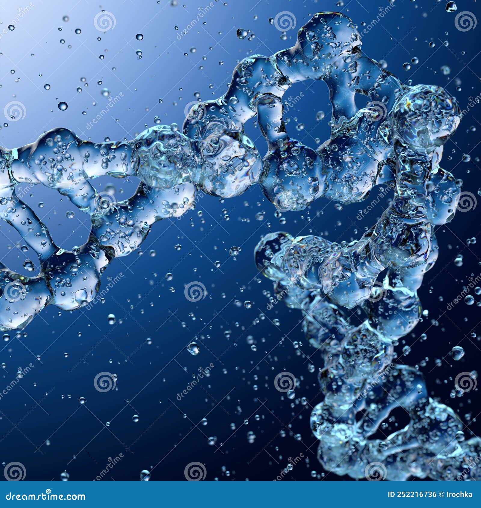 Splashes of Water Shaped of a DNA Molecule. 3d Render Stock Photo ...