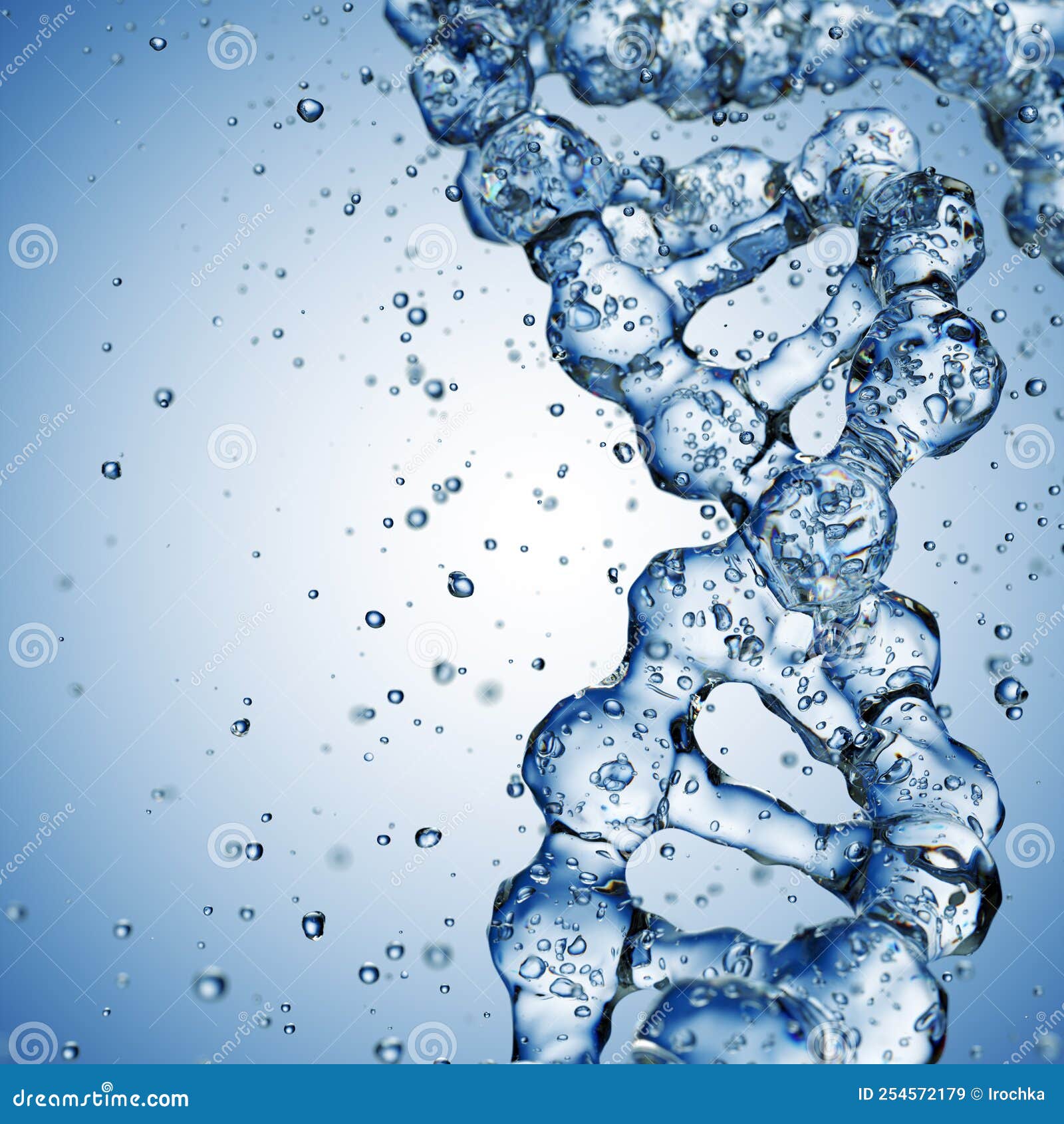 Splashes of Water Shaped of a DNA Molecule. 3d Render Stock ...