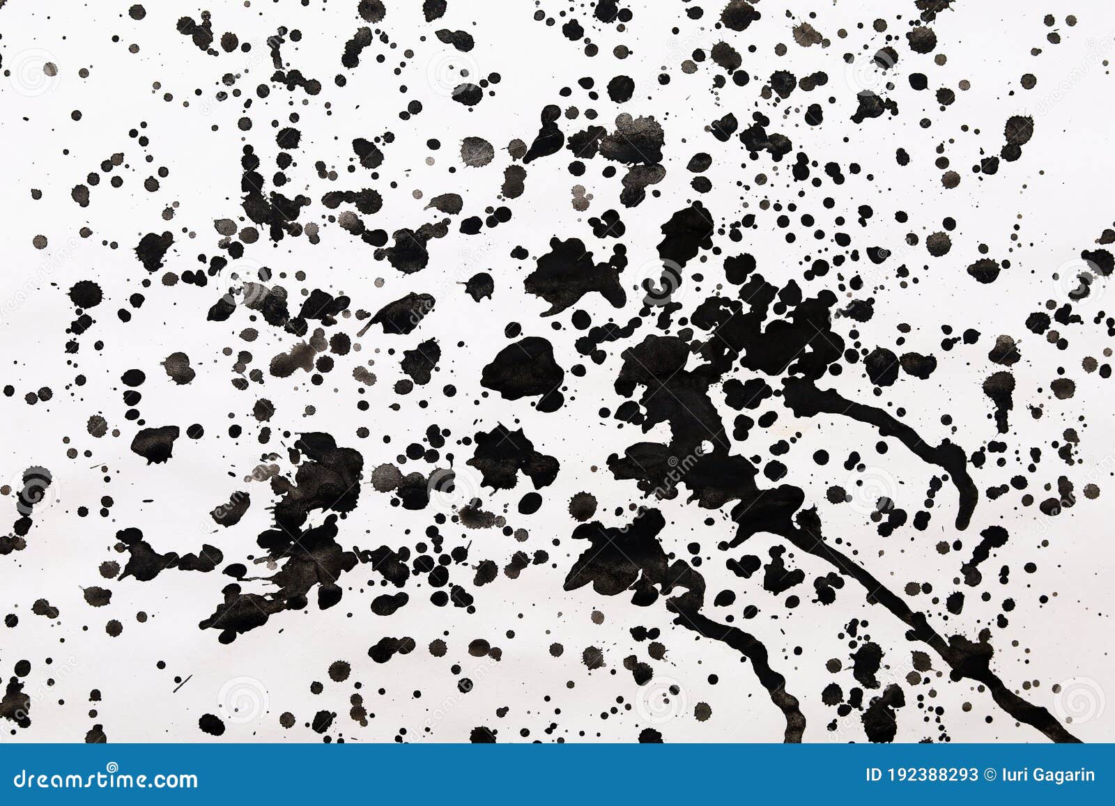 Splashes Drips of Black Paint on a White Background Stock Image - Image ...