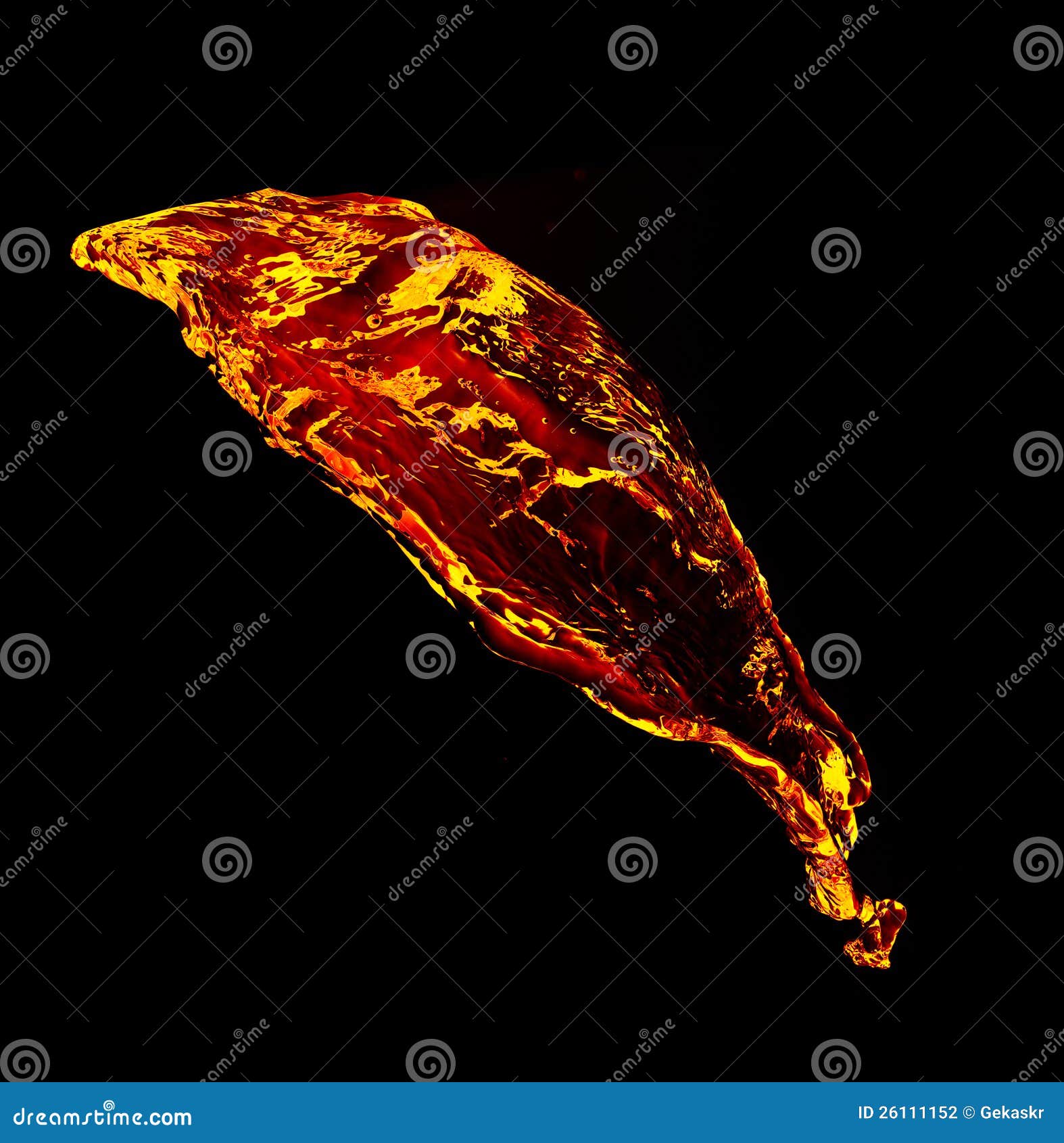Splashes of fiery liquid stock illustration. Illustration of energy ...