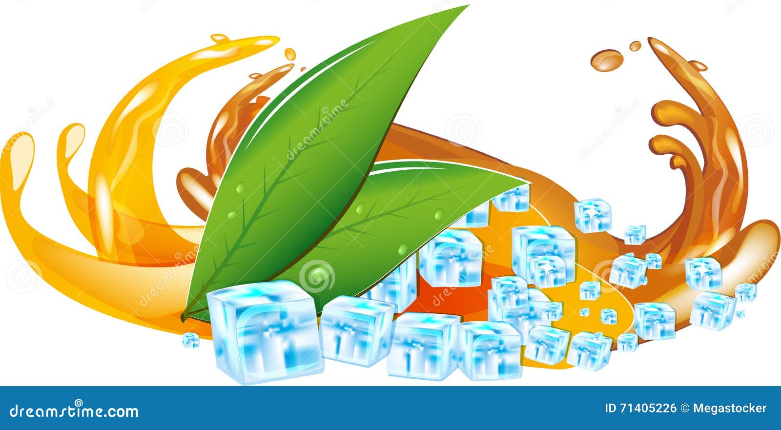 Splashes of Juice and Ice Cubes Stock Vector - Illustration of party ...