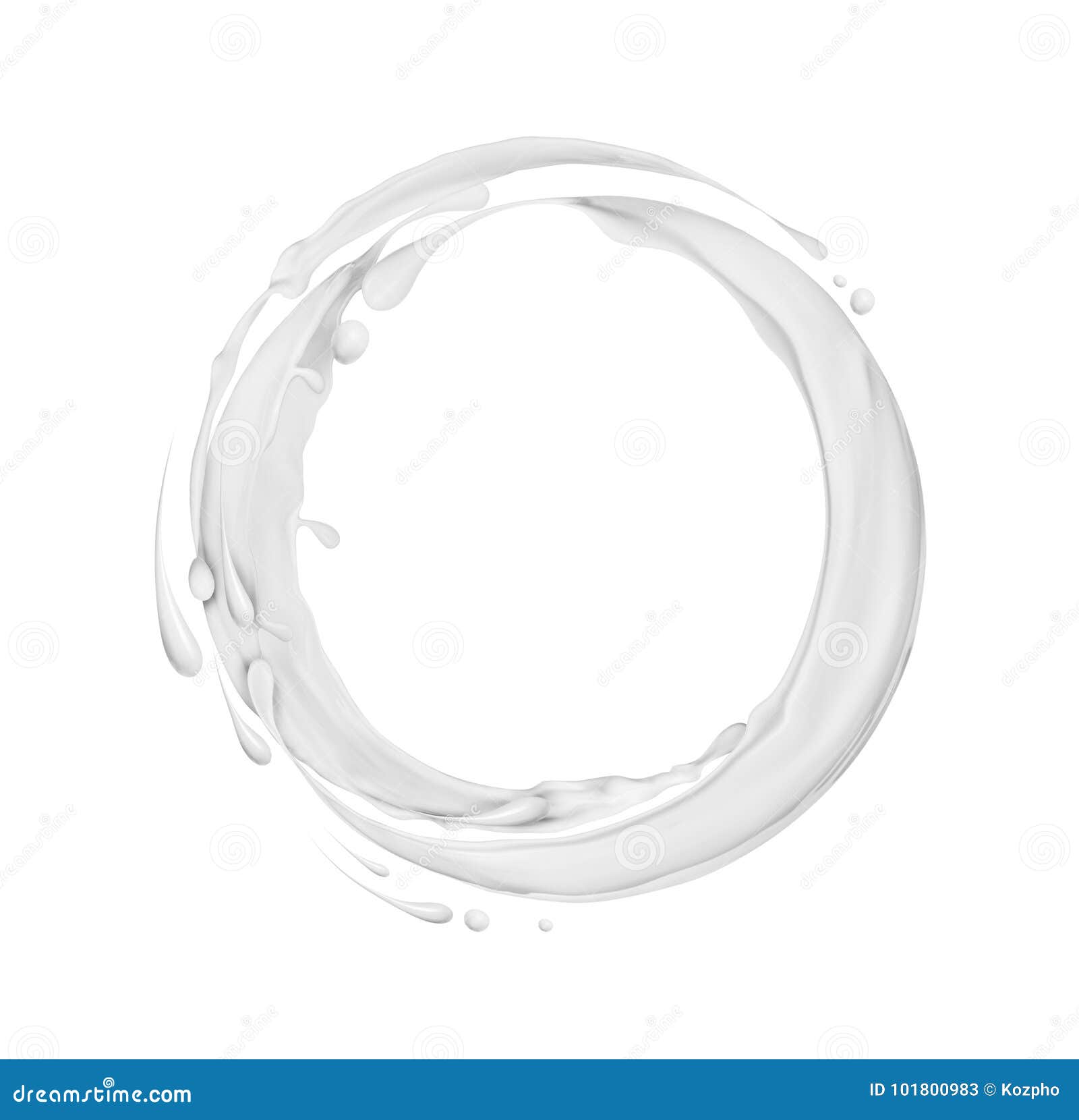 Splashes of Milk in a Circular Motion, Isolated on White Stock Image ...