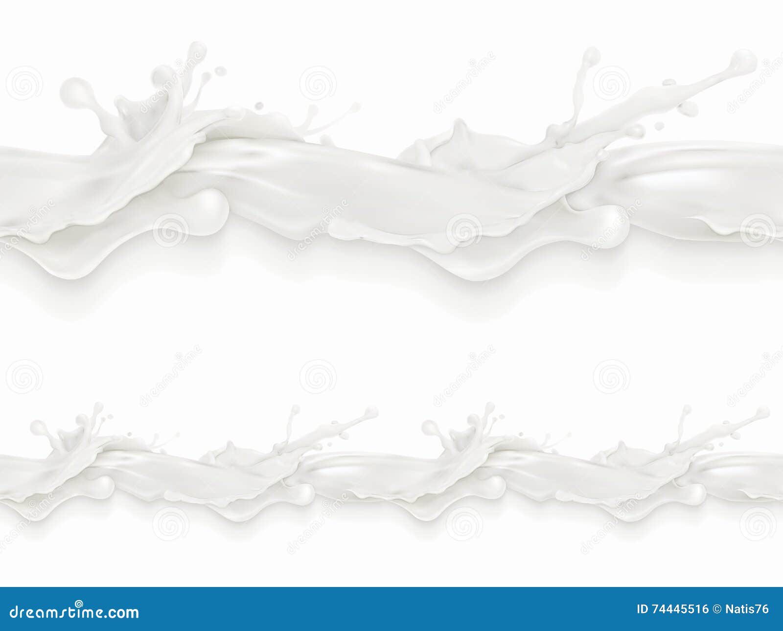 Splashes of Milk, Milky Flow Stock Illustration - Illustration of flow ...
