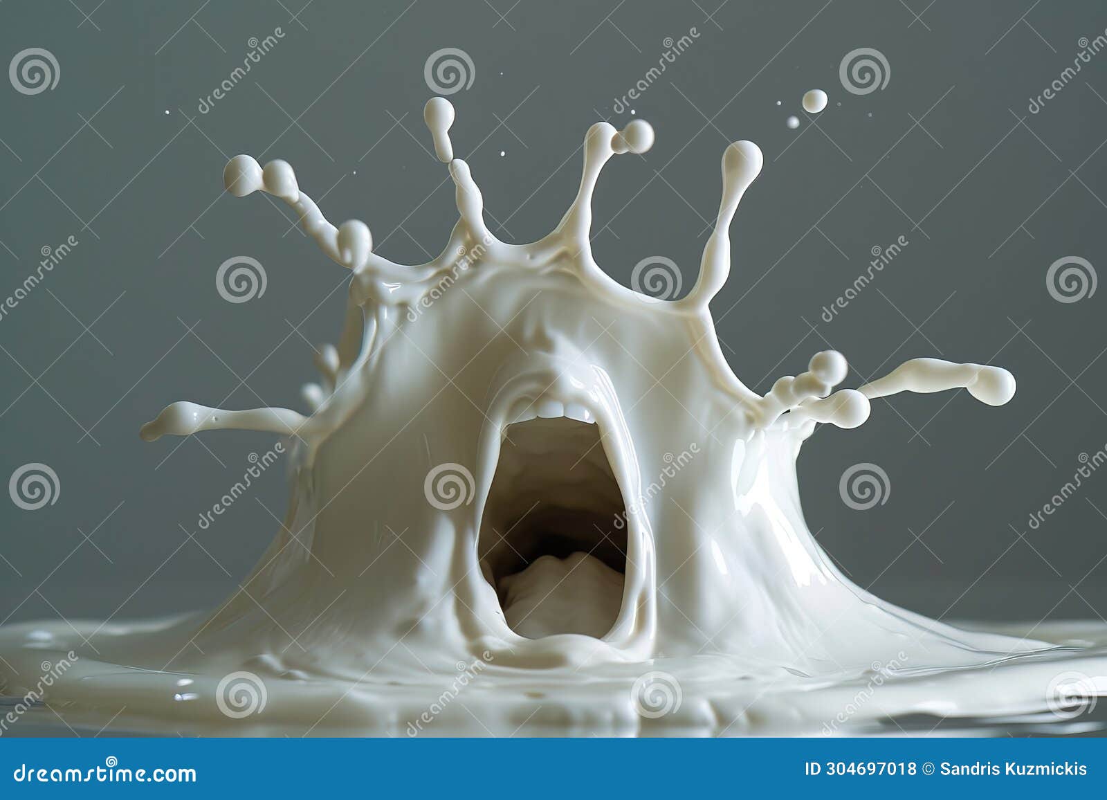 Splashes of Milk in the Shape of a Screaming Mouth. Generative AI Stock ...