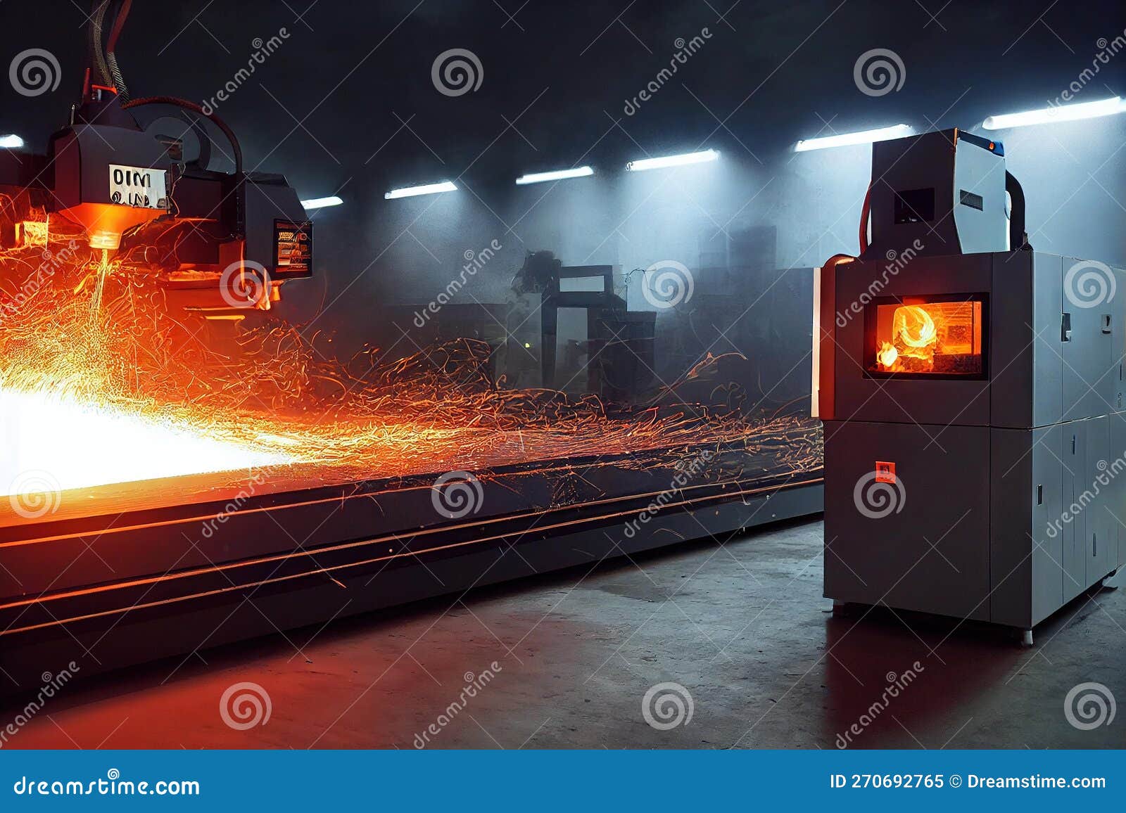 Splashes of Molten Metal during Welding Process on Melting Machine ...