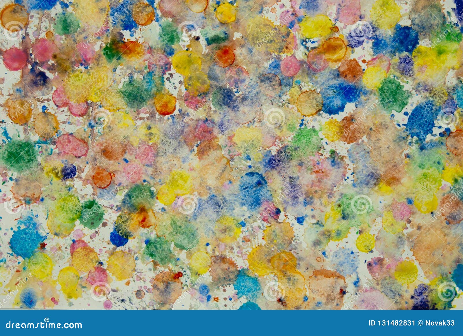 Splashes of Multi-colored Watercolors Paint on White Background Stock ...