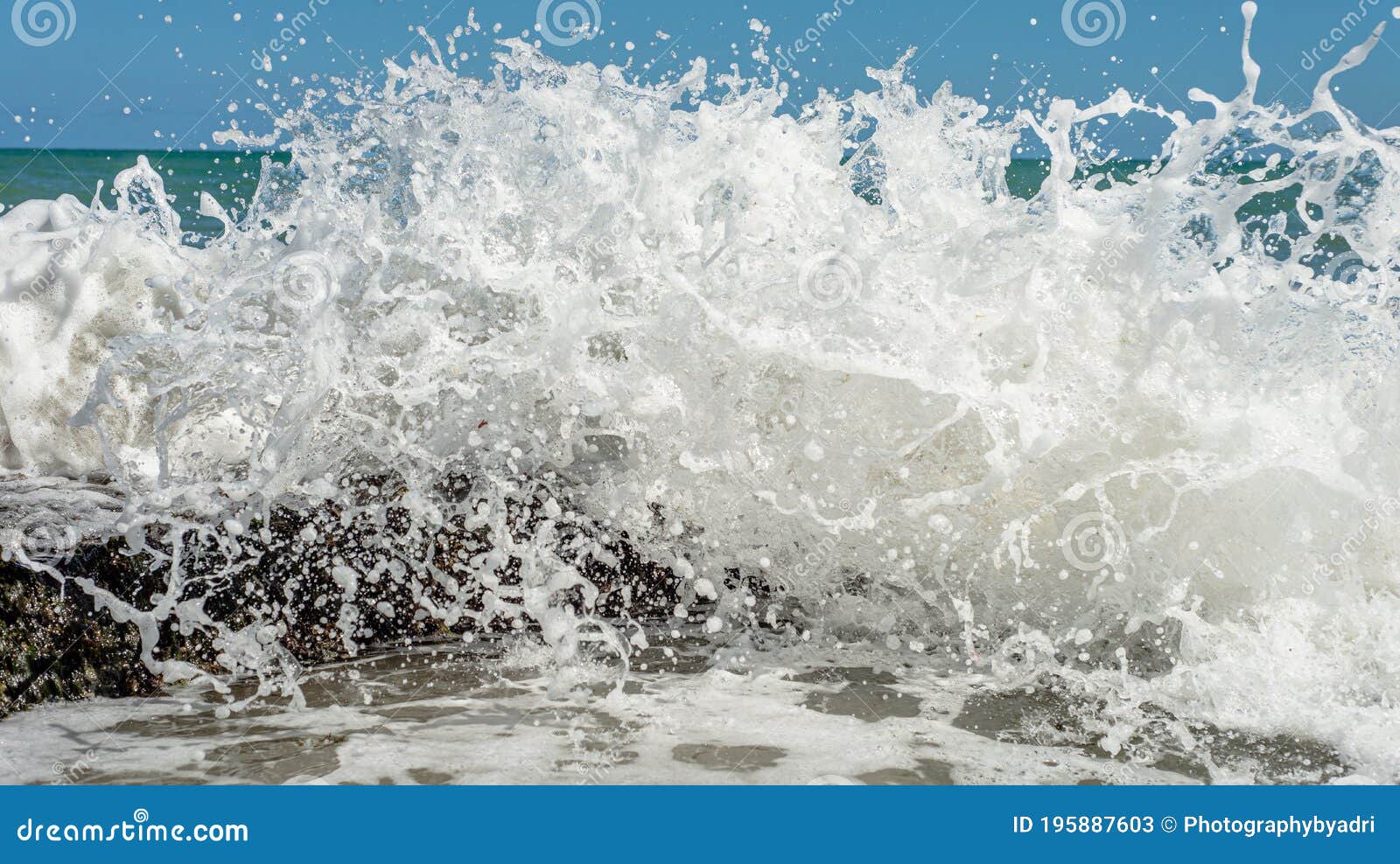 Splashes from Ocean Waves Breaking on the Reef, Recife Beach, Brazil ...