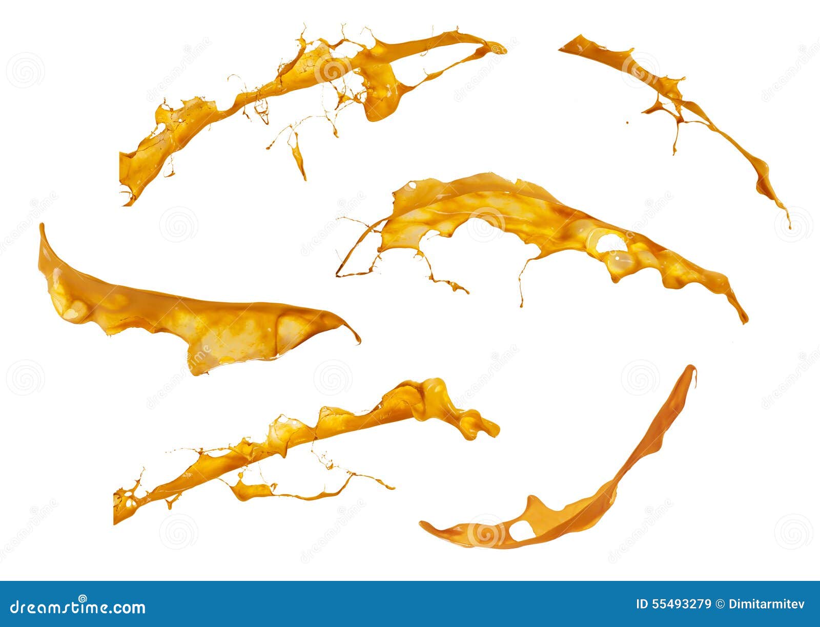 Splashes of Orange Paint Isolated on White Background Stock Image ...