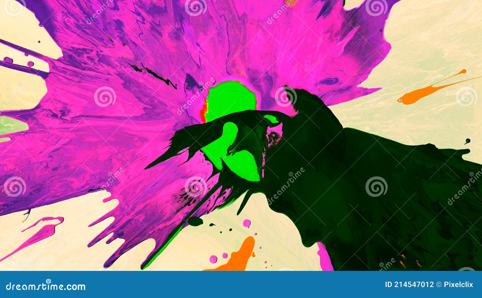 Liquid Paint Splash Effect on White Wall. Stock Illustration ...