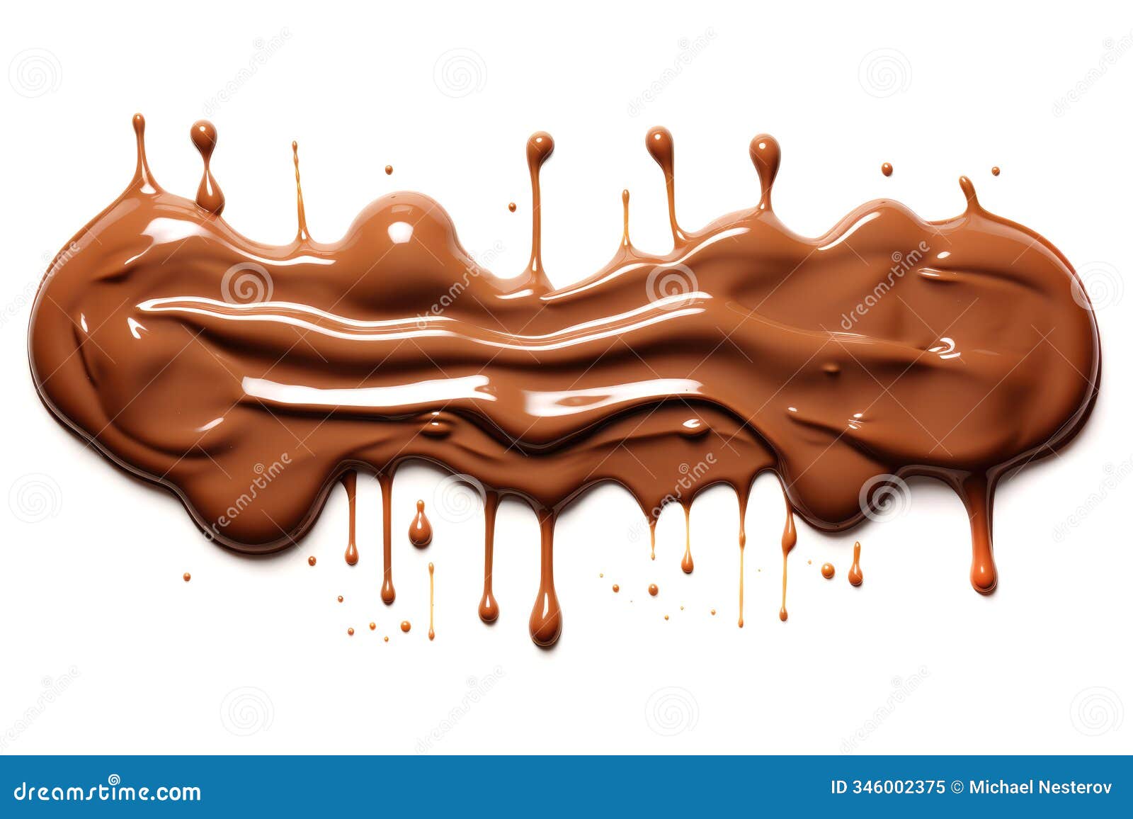 Splashes, Smeared Milk Chocolate on a White Background Stock Image ...