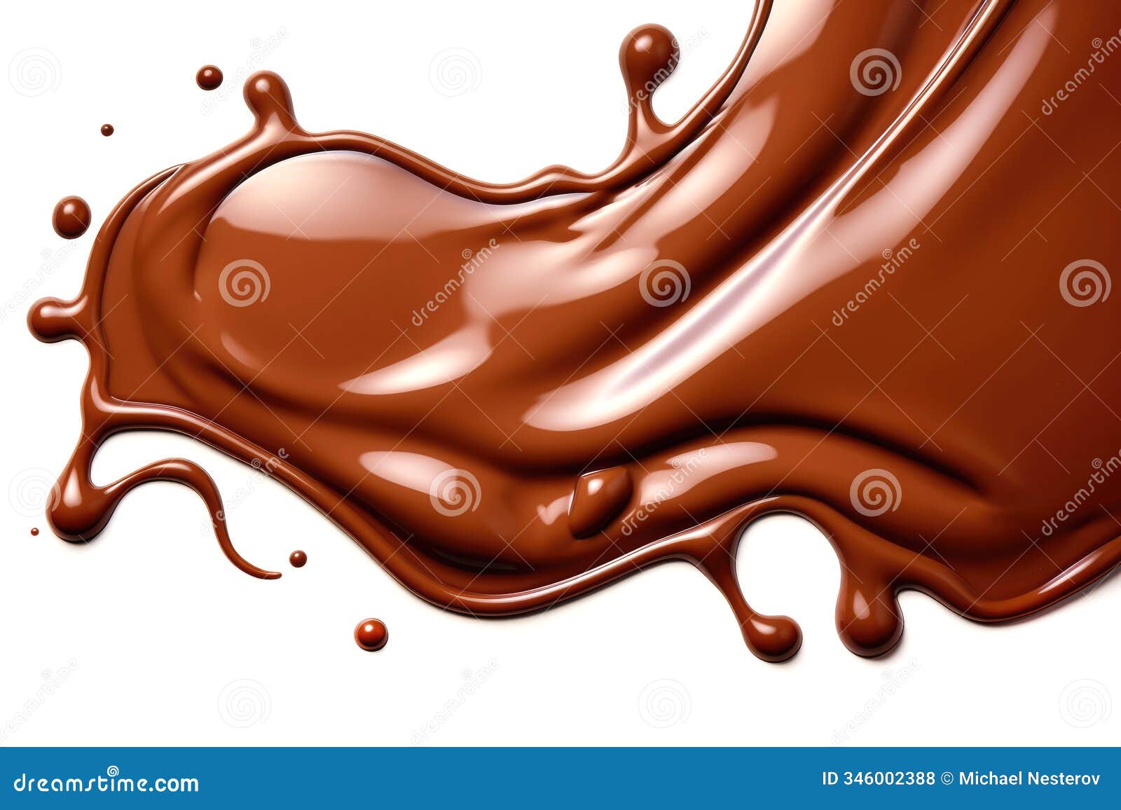 Splashes, Smeared Milk Chocolate on a White Background Stock Photo ...