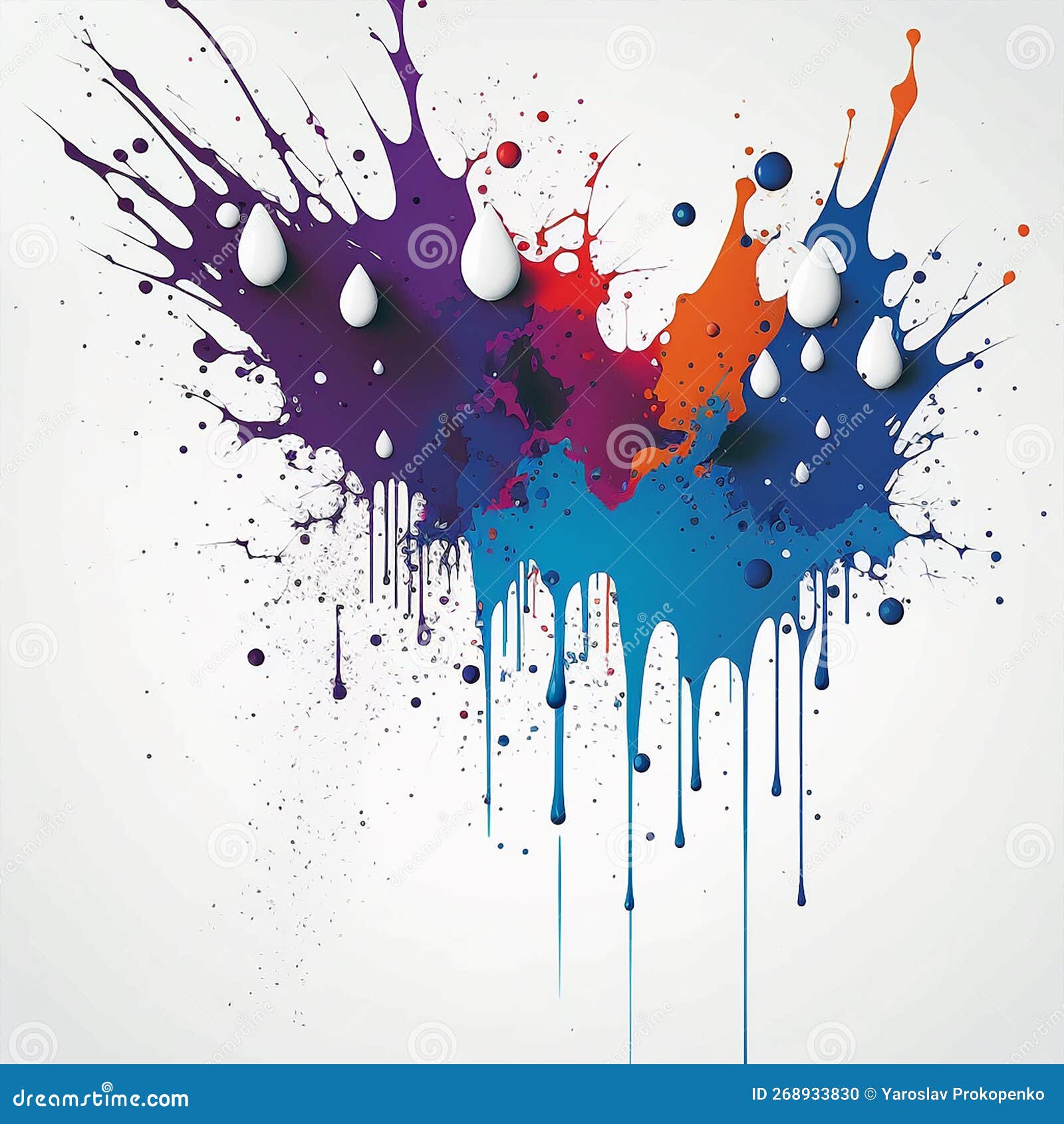 Splashes of Streaks of Paint on a White Background Isolate. Ai Stock ...