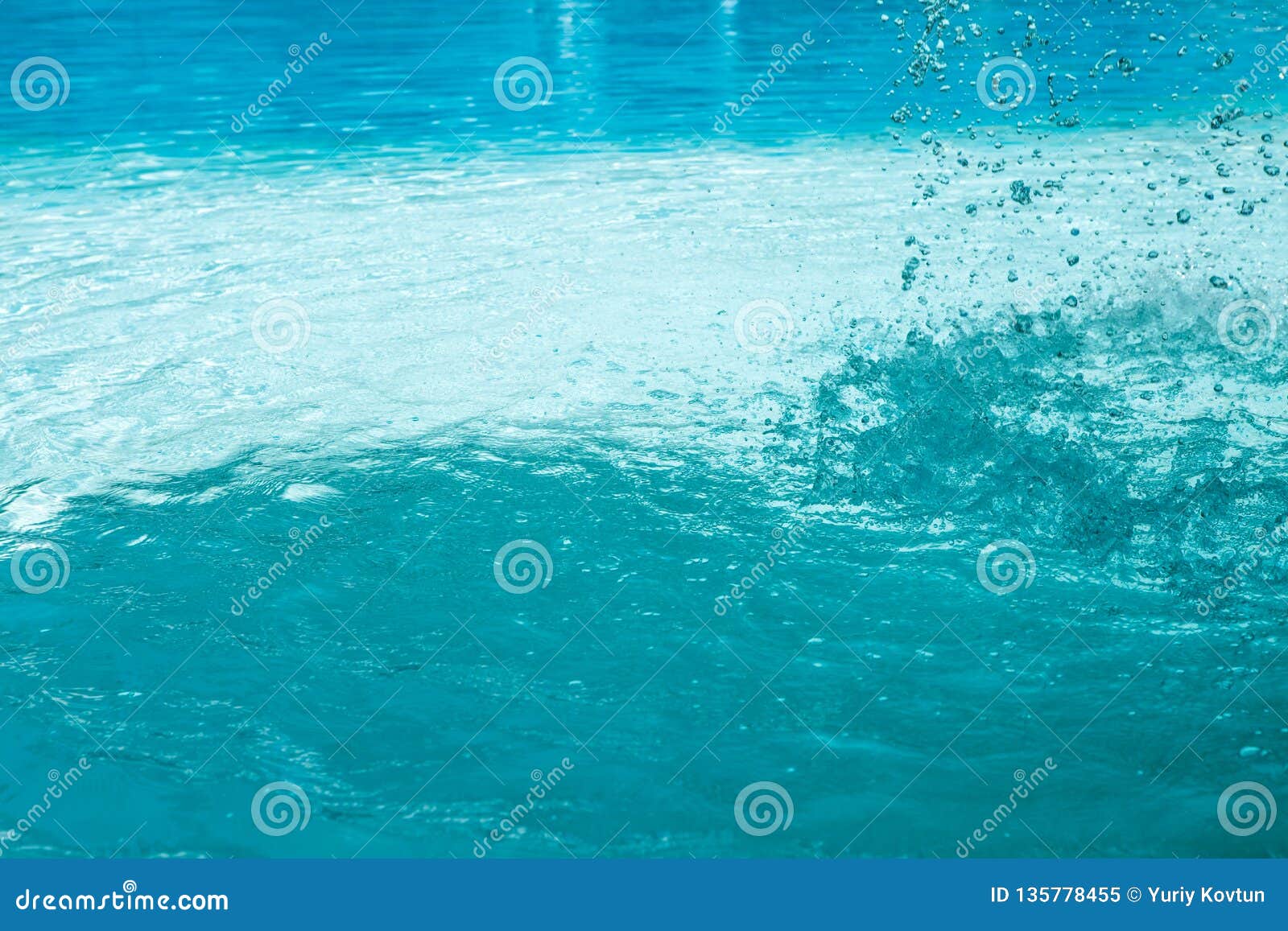 Splashes Water Blue Pool Outside Fountain Summer Stock Image - Image of ...