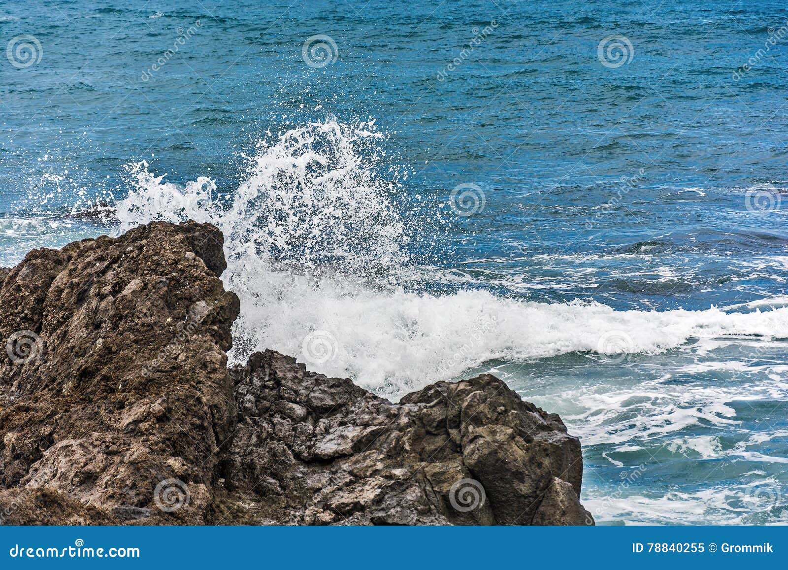 Splashes of Water Breaking on Rocks Stock Image - Image of stone ...