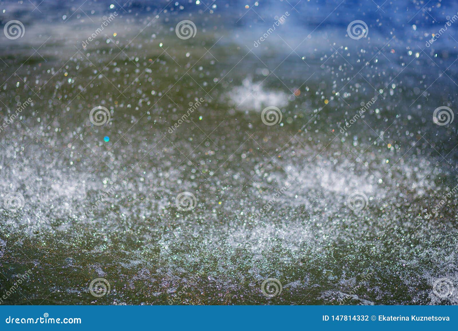 Splashes of the Water Flowing from the Fountain To the River. a Rain on ...