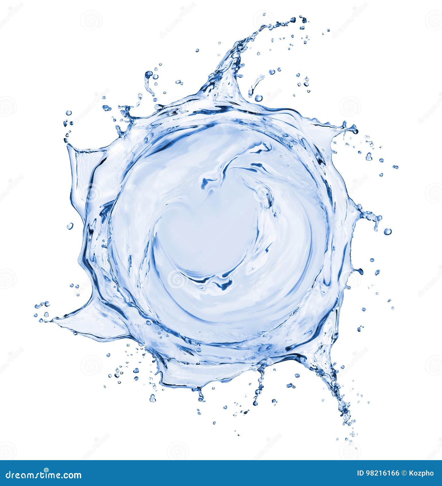 Splashes of Water in the Form of a Swirling Vortex Stock Photo - Image ...