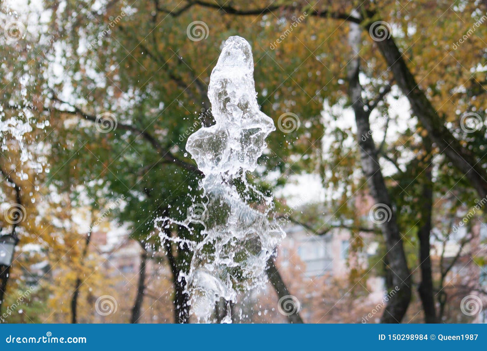 Splashes of Water in the Fountain, Abstract Background Stock Photo ...