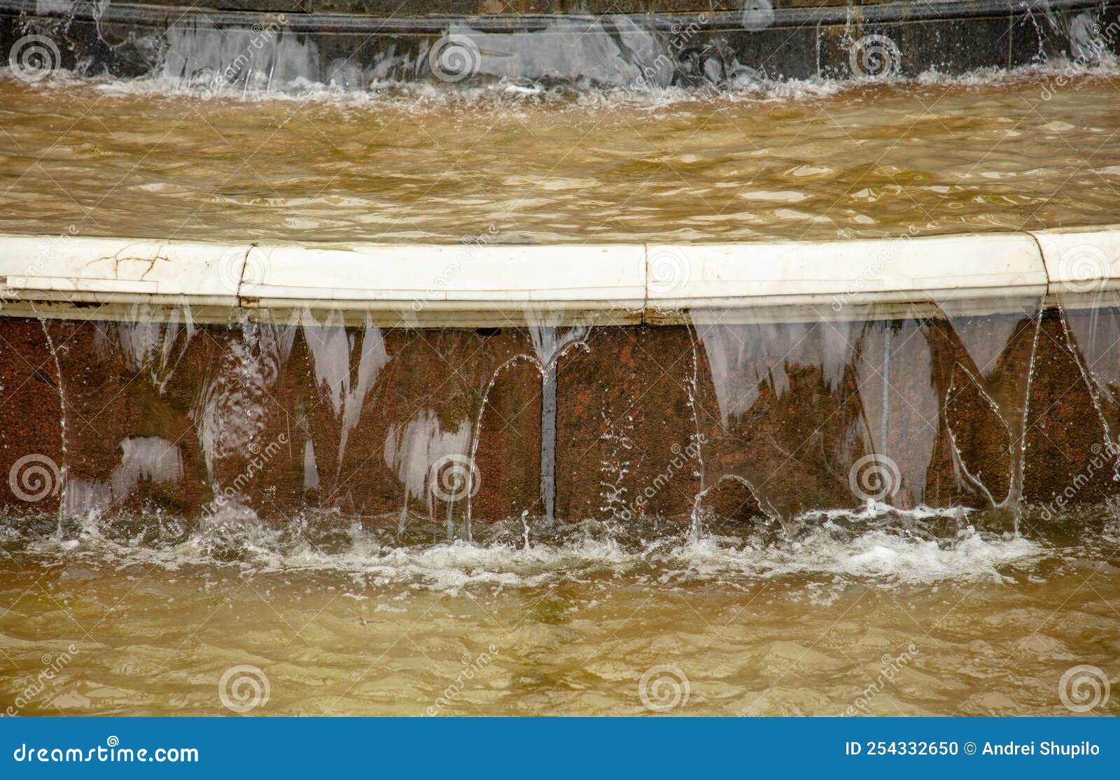 Splashes of Water in the Fountain in the Park. Stock Photo - Image of ...