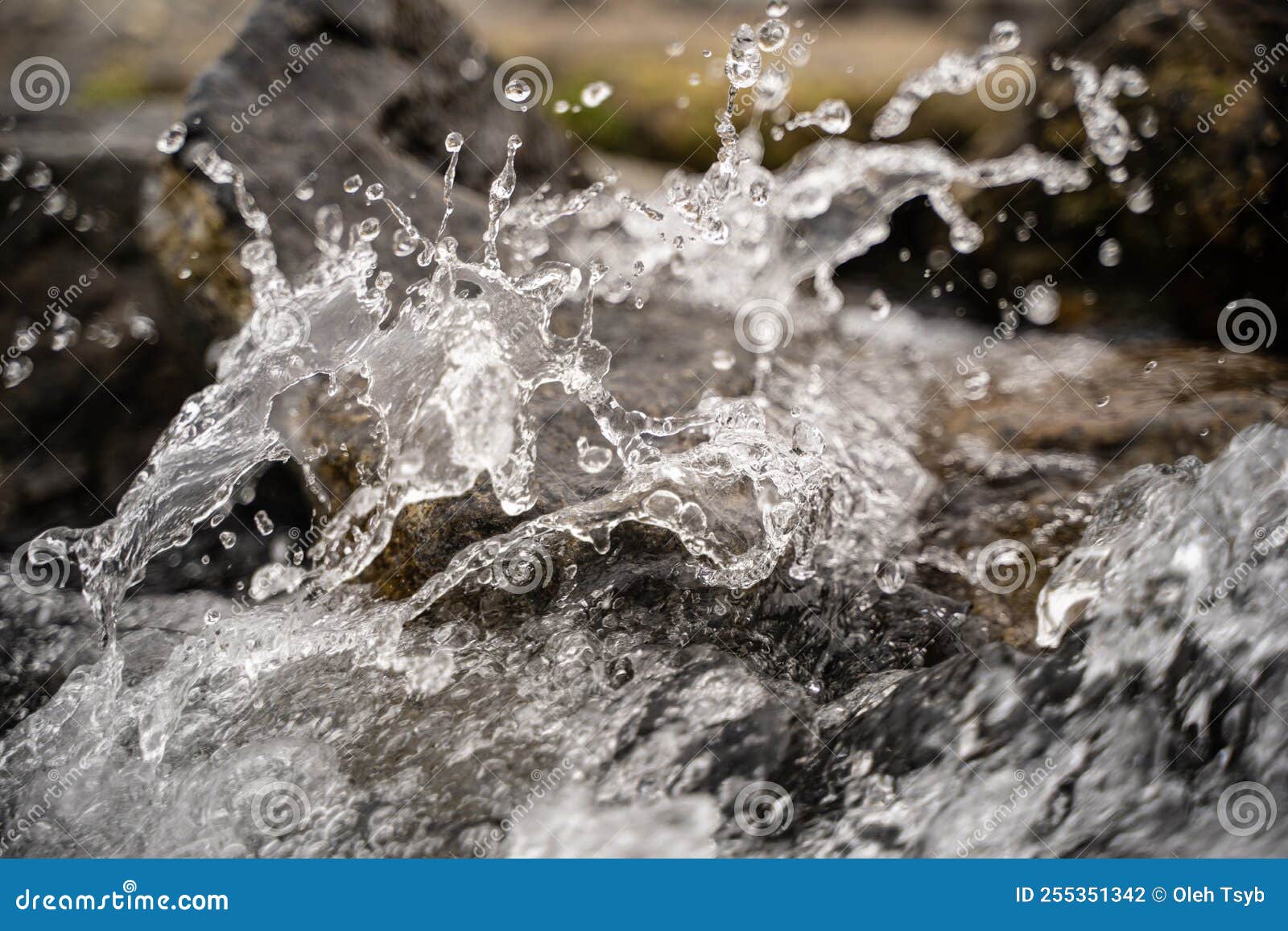 Splashes of Water in the River. Stock Photo - Image of movement, water ...