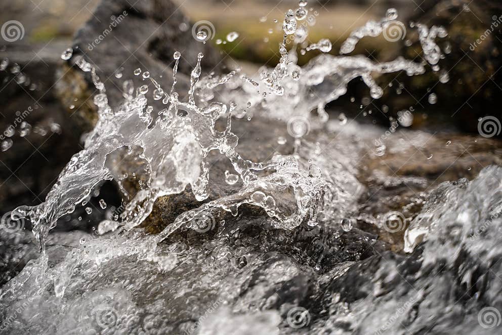 Splashes of Water in the River. Stock Photo - Image of movement, water ...