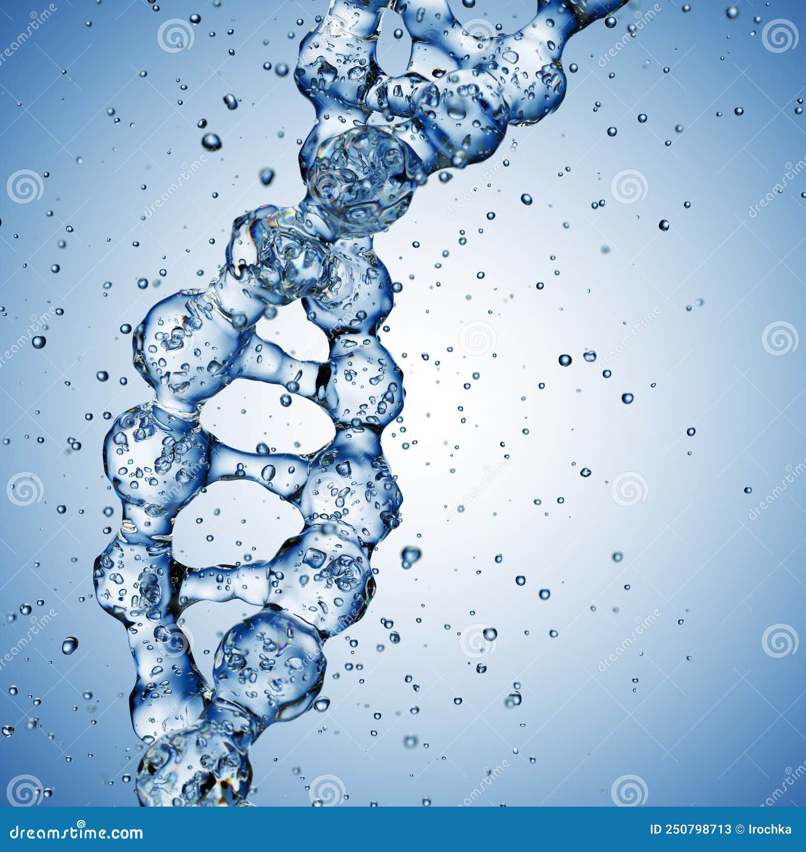 Splashes of Water Shaped of a DNA Molecule. 3d Render Stock ...