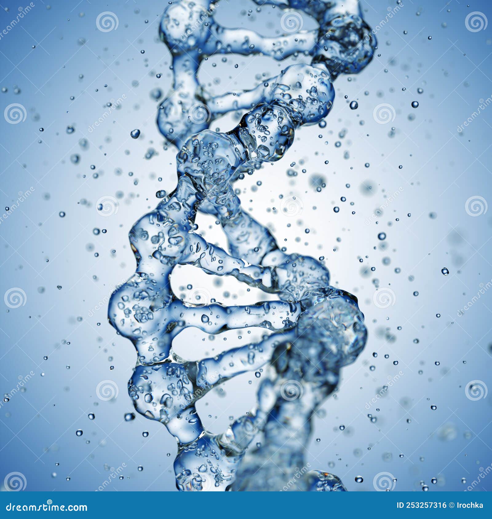 Splashes of Water Shaped of a DNA Molecule. 3d Render Stock ...