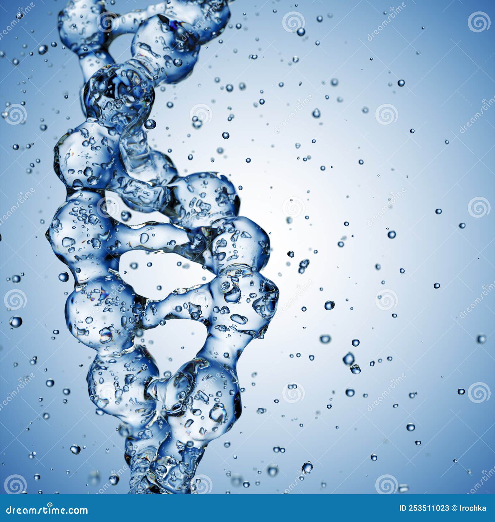 Splashes of Water Shaped of a DNA Molecule. 3d Render Stock ...