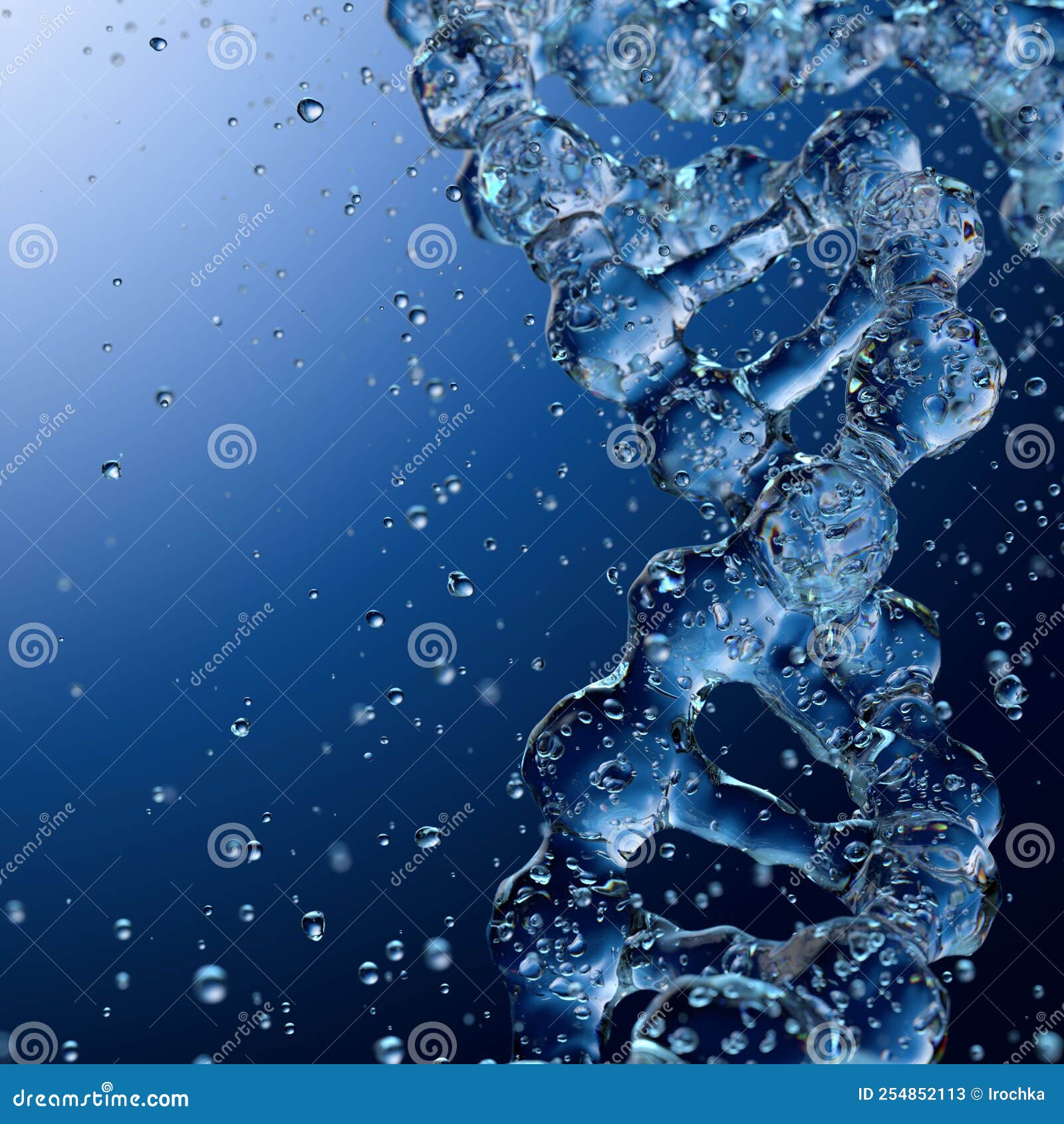 Splashes of Water Shaped of a DNA Molecule. 3d Render Stock ...