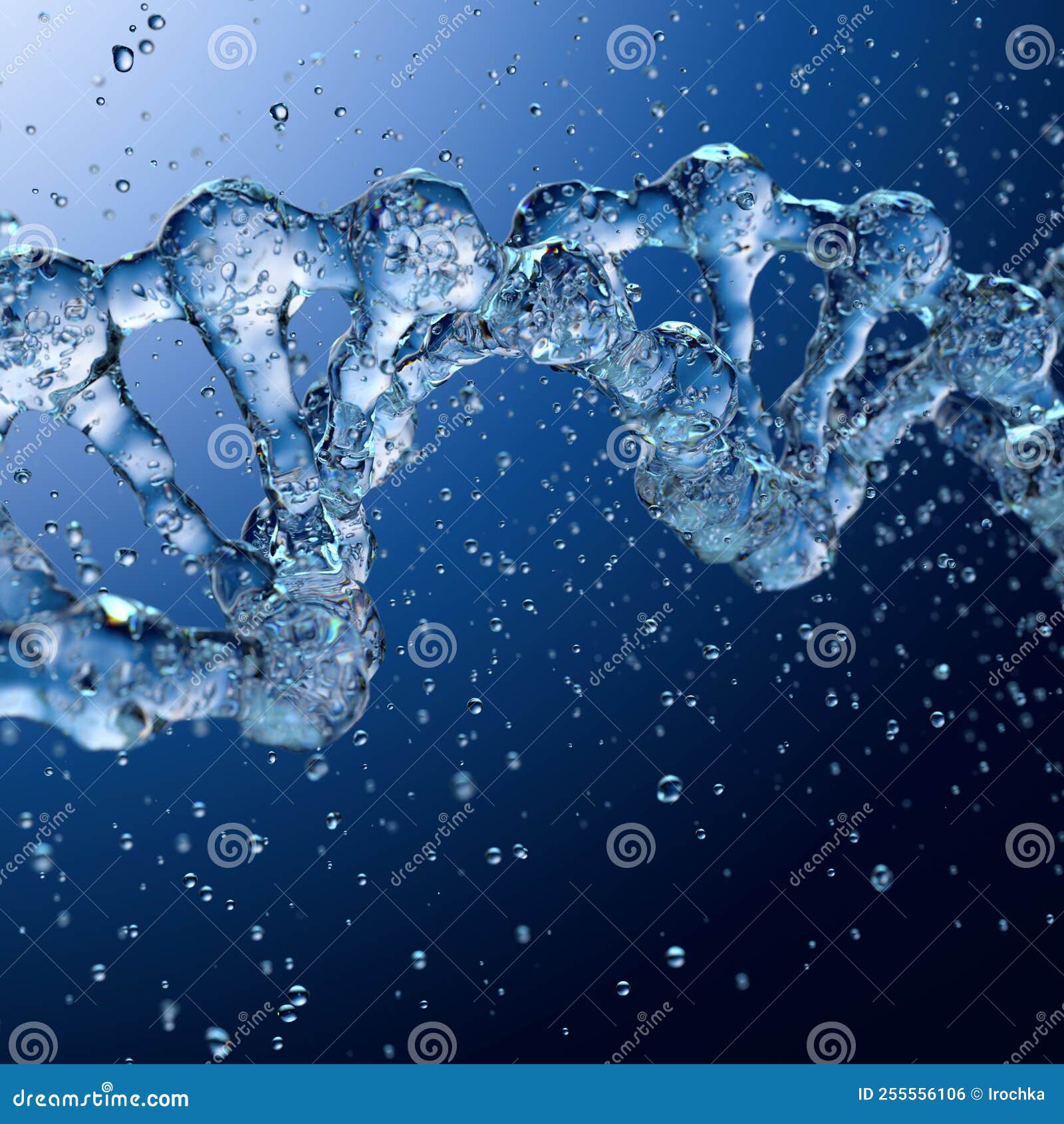 Splashes of Water Shaped of a DNA Molecule. 3d Render Stock ...