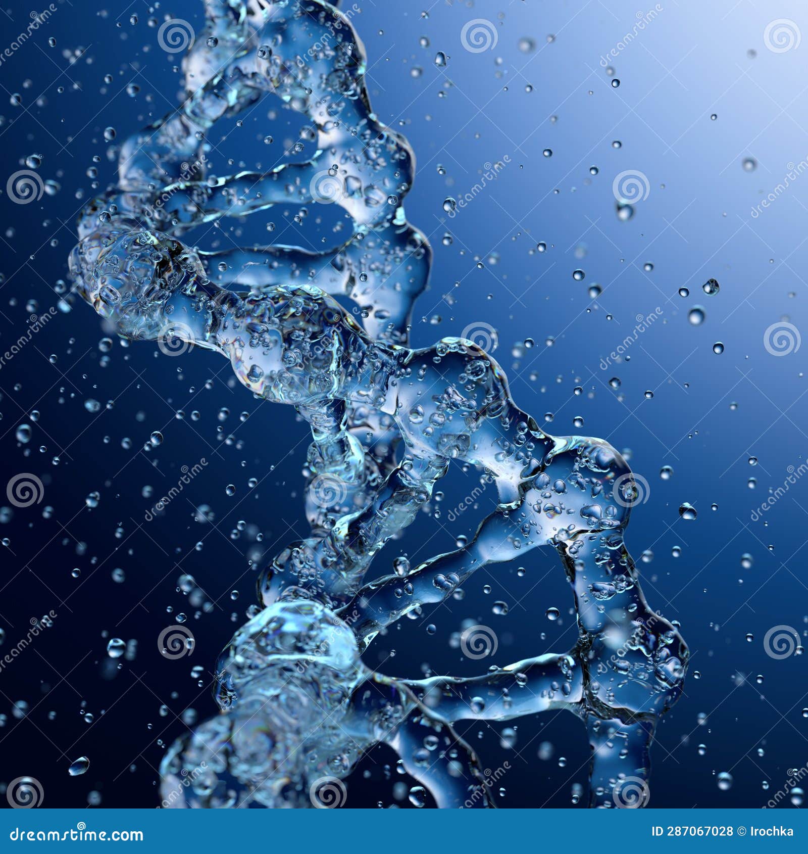 Splashes of Water Shaped of a DNA Molecule. 3d Render Stock ...