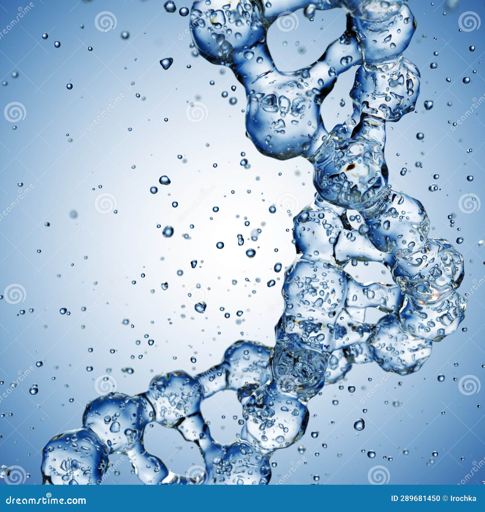 Splashes of Water Shaped of a DNA Molecule. 3d Render Stock ...