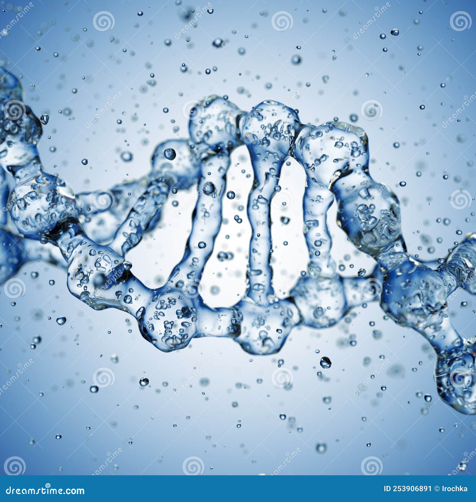 Splashes of Water Shaped of a DNA Molecule. 3d Render Stock ...