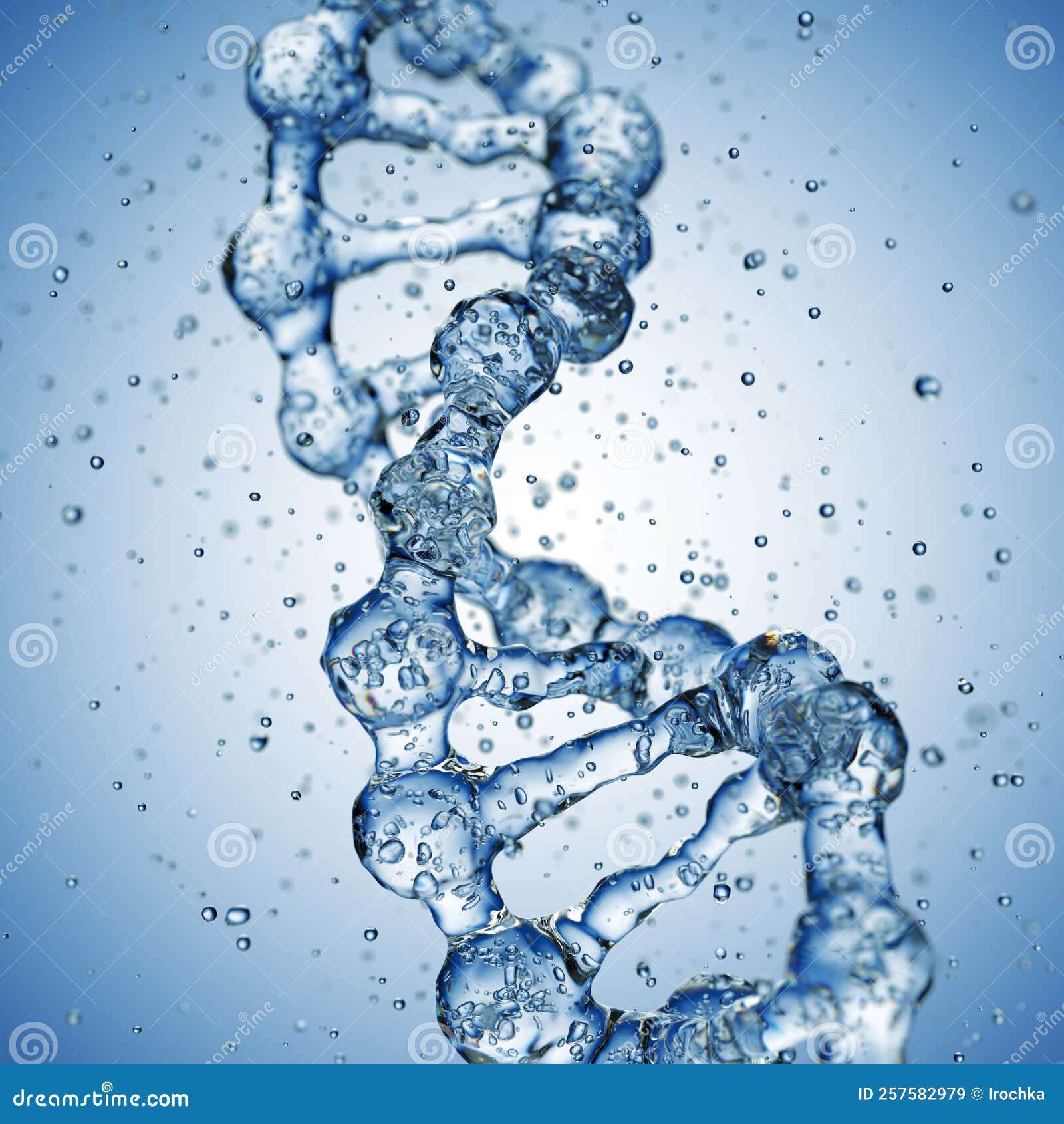 Splashes of Water Shaped of a DNA Molecule. 3d Render Stock ...
