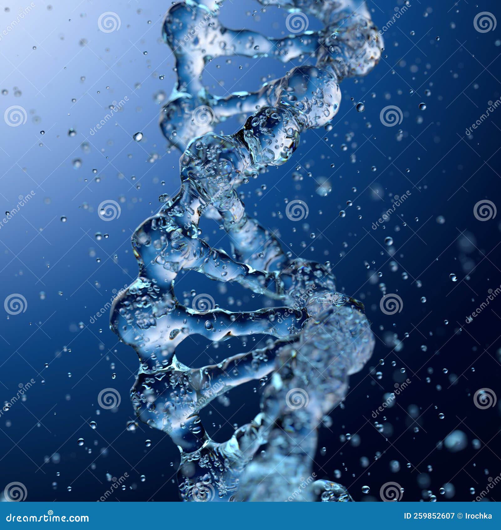 Splashes of Water Shaped of a DNA Molecule. 3d Render Stock ...