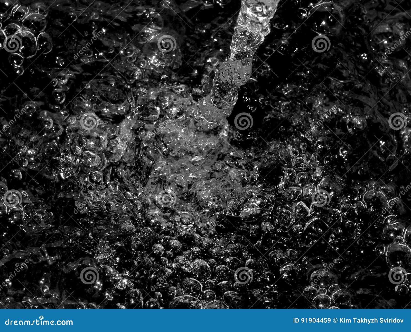 Splashes of Water with a Splash on a Black and White Image Stock Image ...