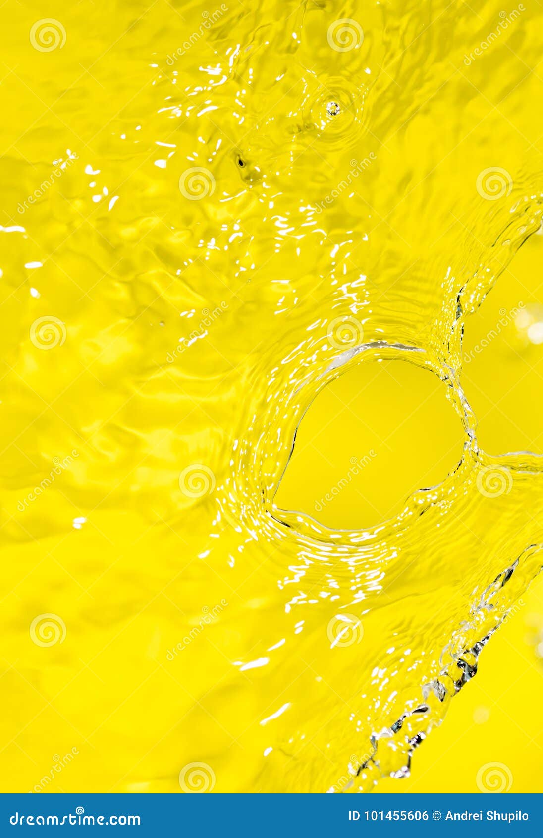 Splashes of Water on a Yellow Background Stock Photo - Image of yellow ...