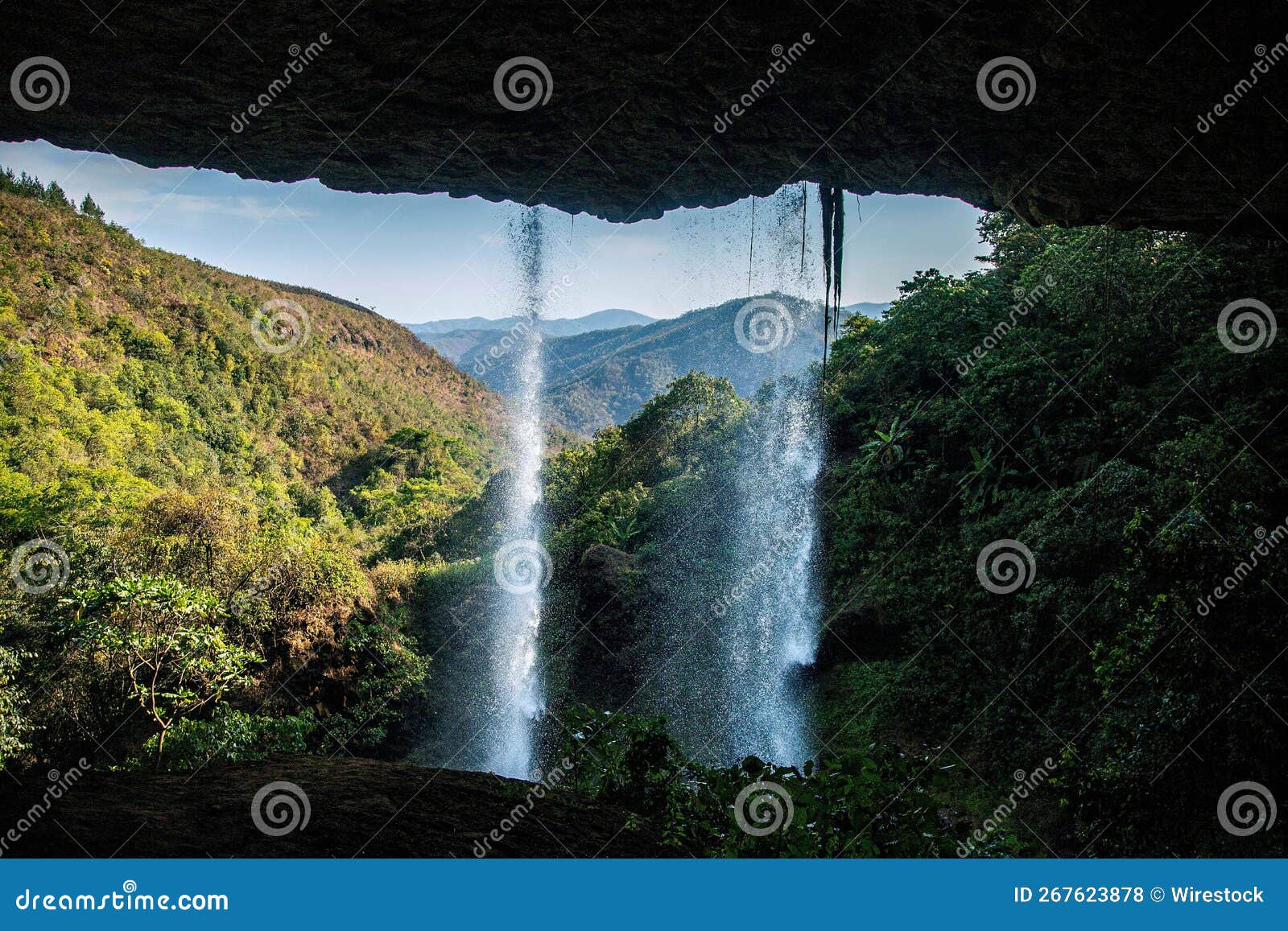 Splashes of a Waterfall in a Nature Reserve Stock Photo - Image of ...
